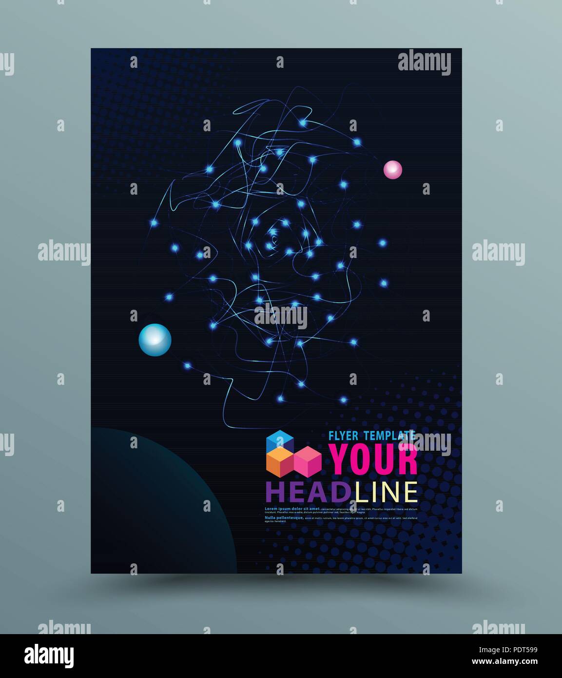 Cover template for network technology fibre optic. Vector illustration ...