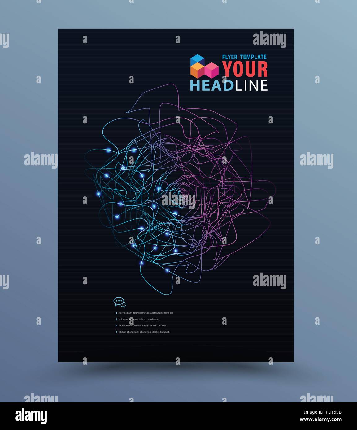 Cover template for network technology fibre optic. Vector illustration ...