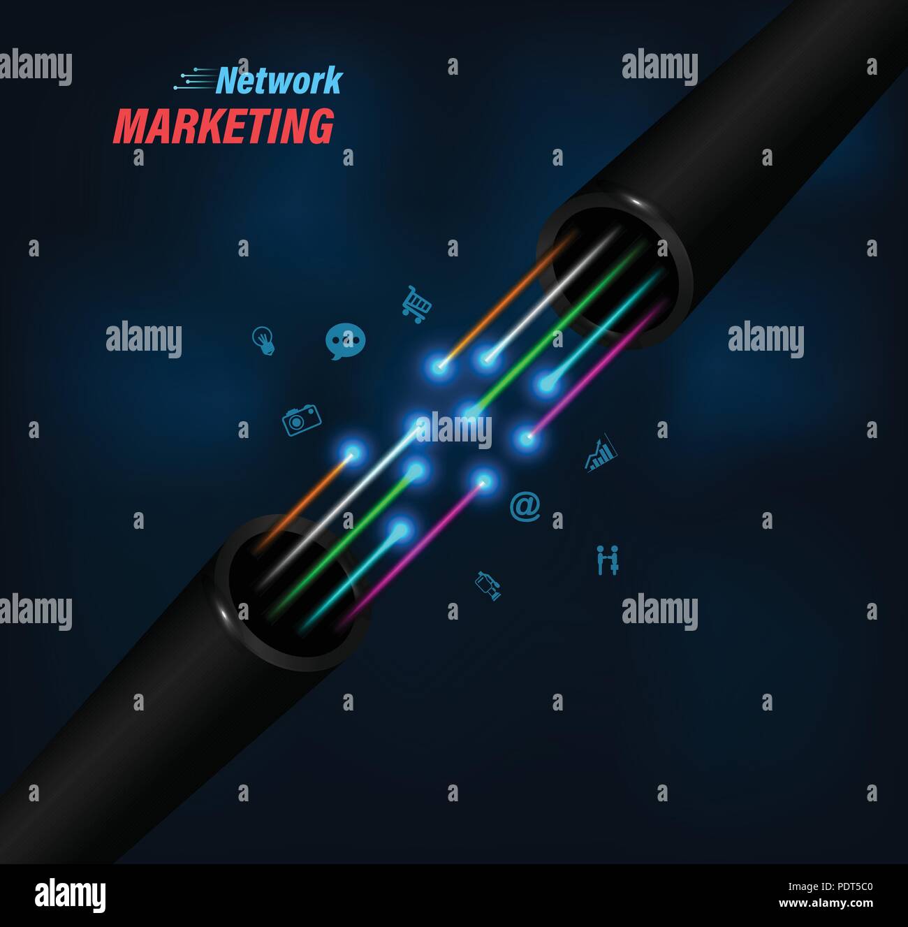 Fiber optic connection / business communication / network technology ...