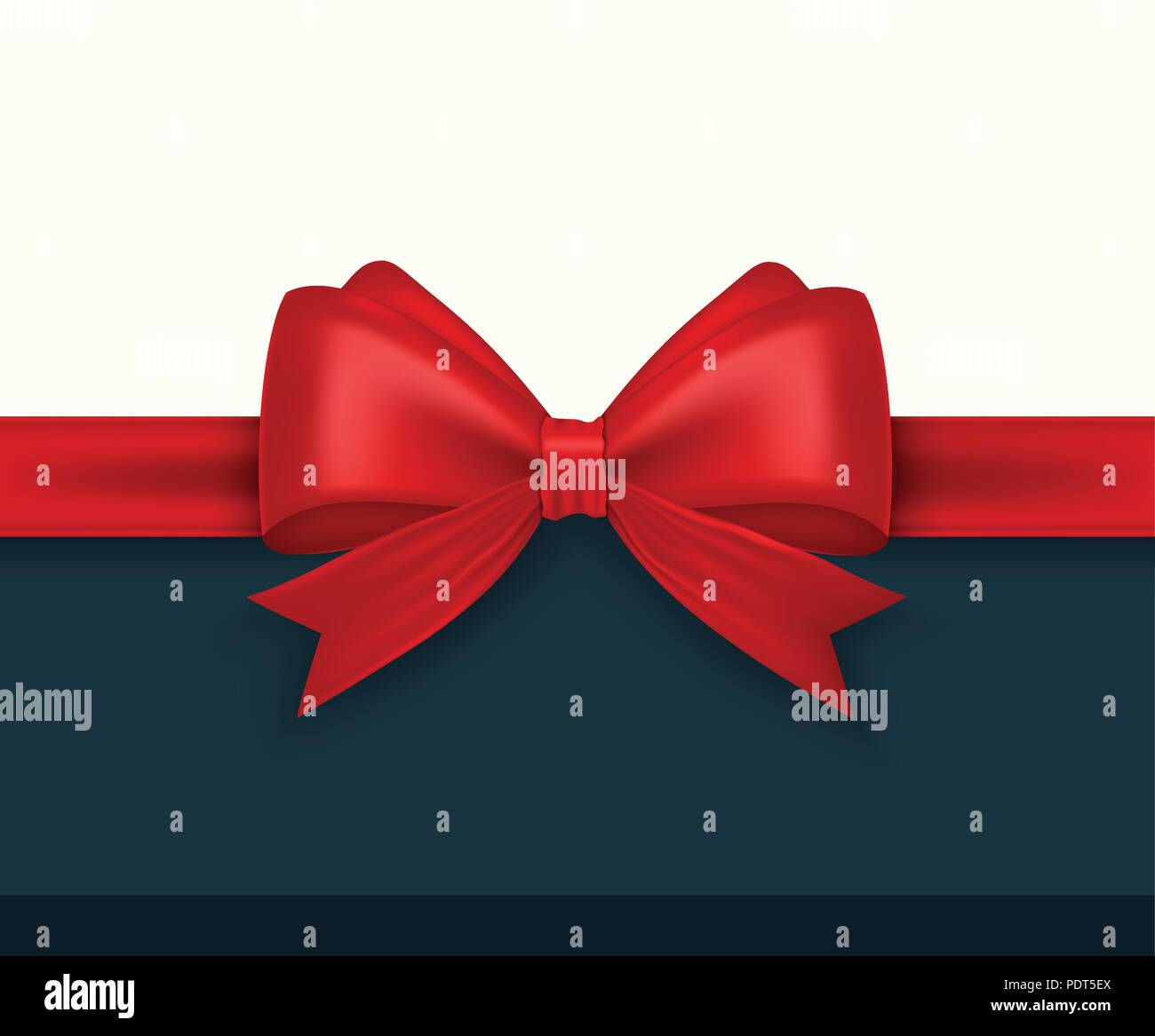 Realistic red bow and ribbon. Element for decoration gifts, greetings ...