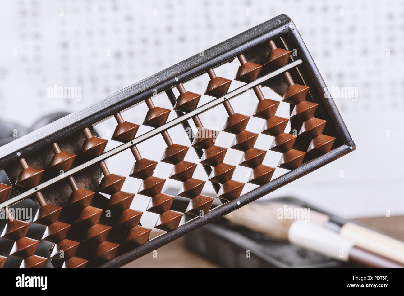 japanese style of bamboo abacus on the desk Stock Photo - Alamy