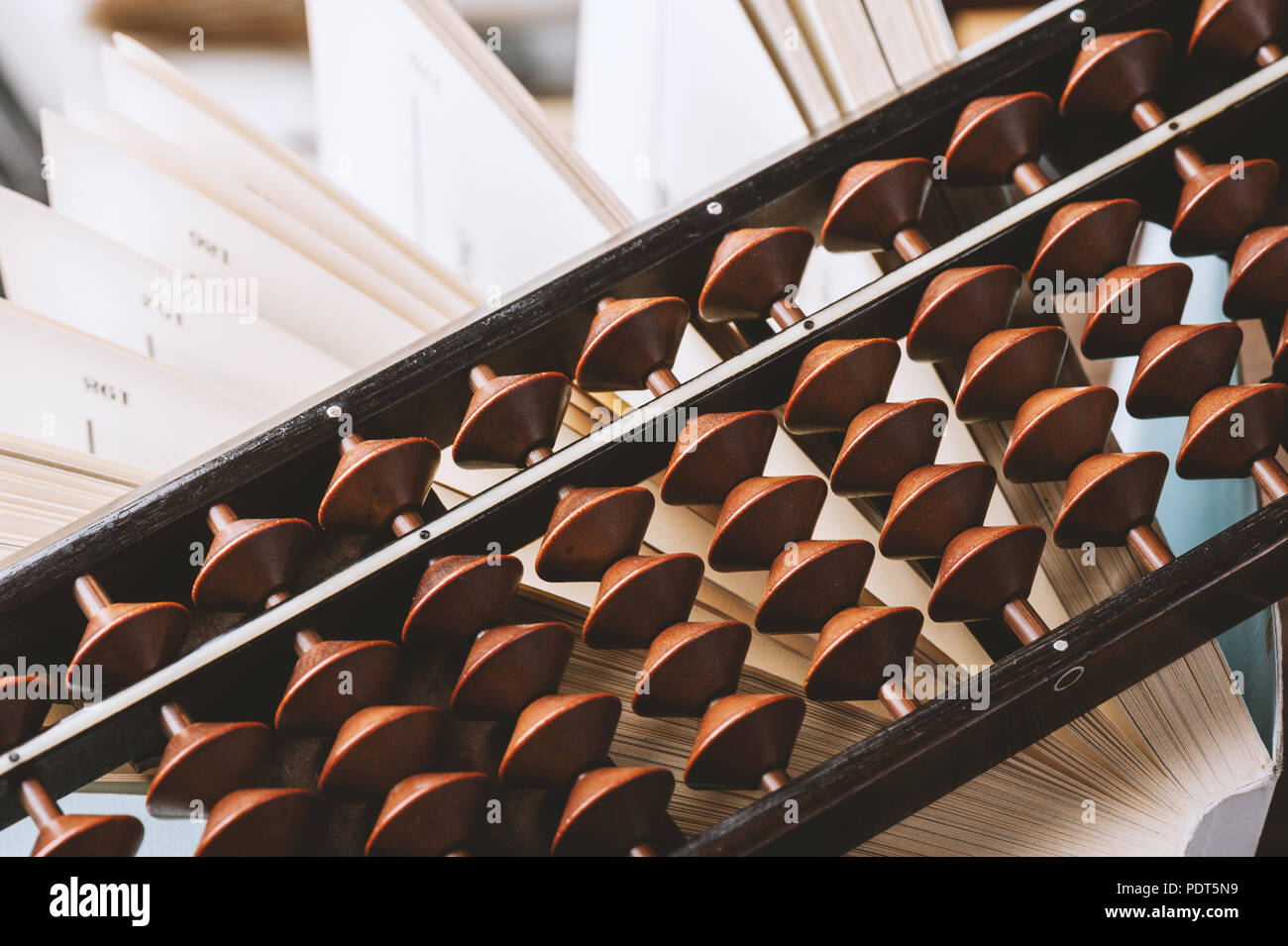 japanese style of bamboo abacus on the desk Stock Photo - Alamy