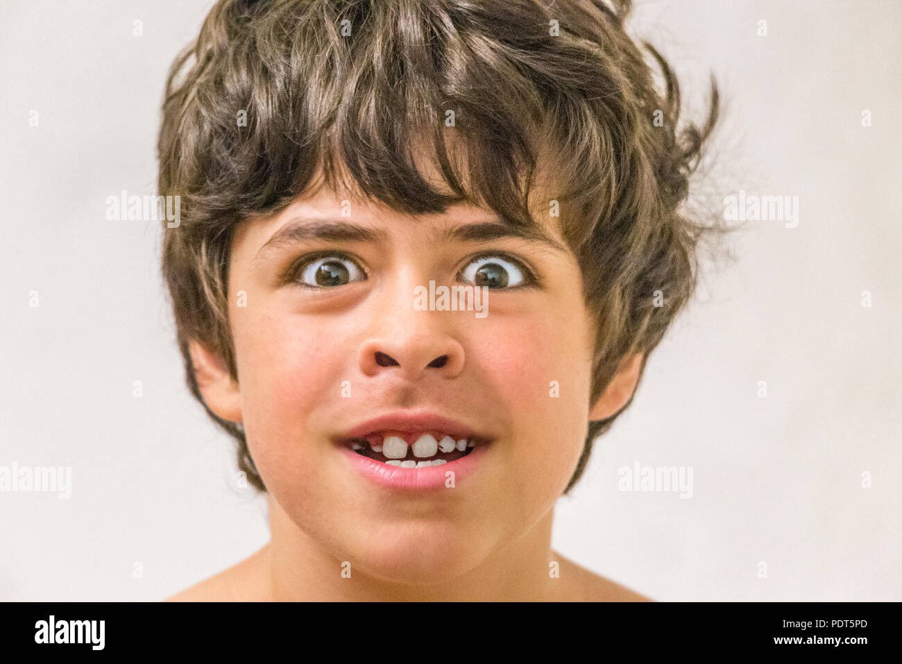 young boy making a funny face Stock Photo - Alamy