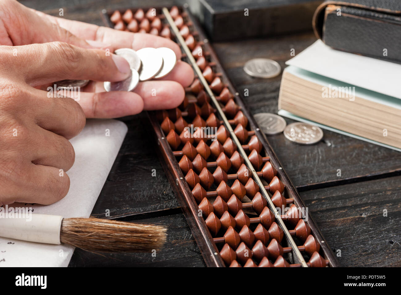 japanese style of bamboo abacus on the desk Stock Photo - Alamy