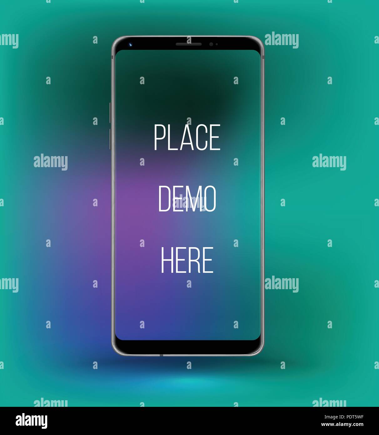 Smartphone railistic mockup transparent screen easy place demo on ...