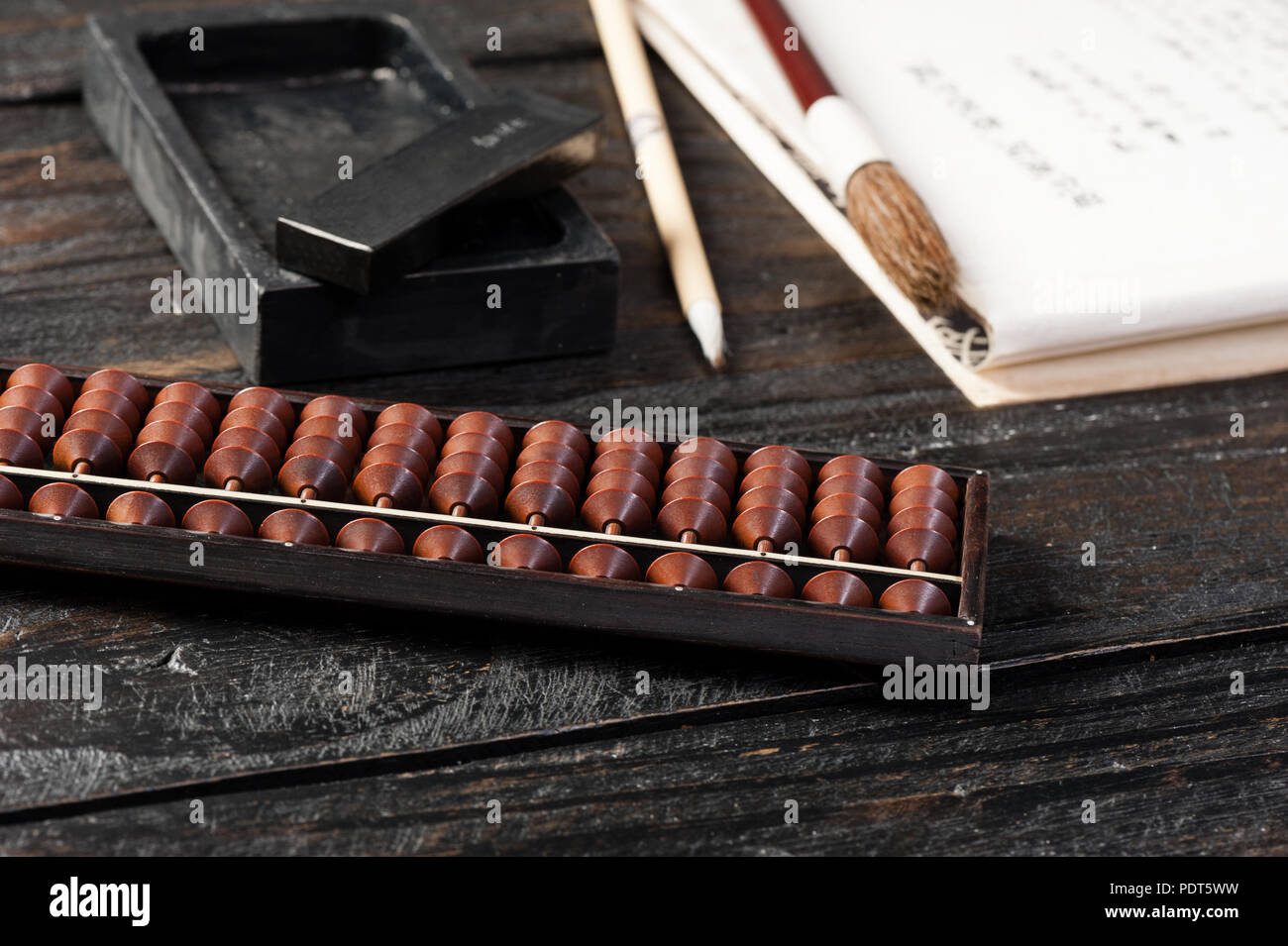 japanese style of bamboo abacus on the desk Stock Photo - Alamy