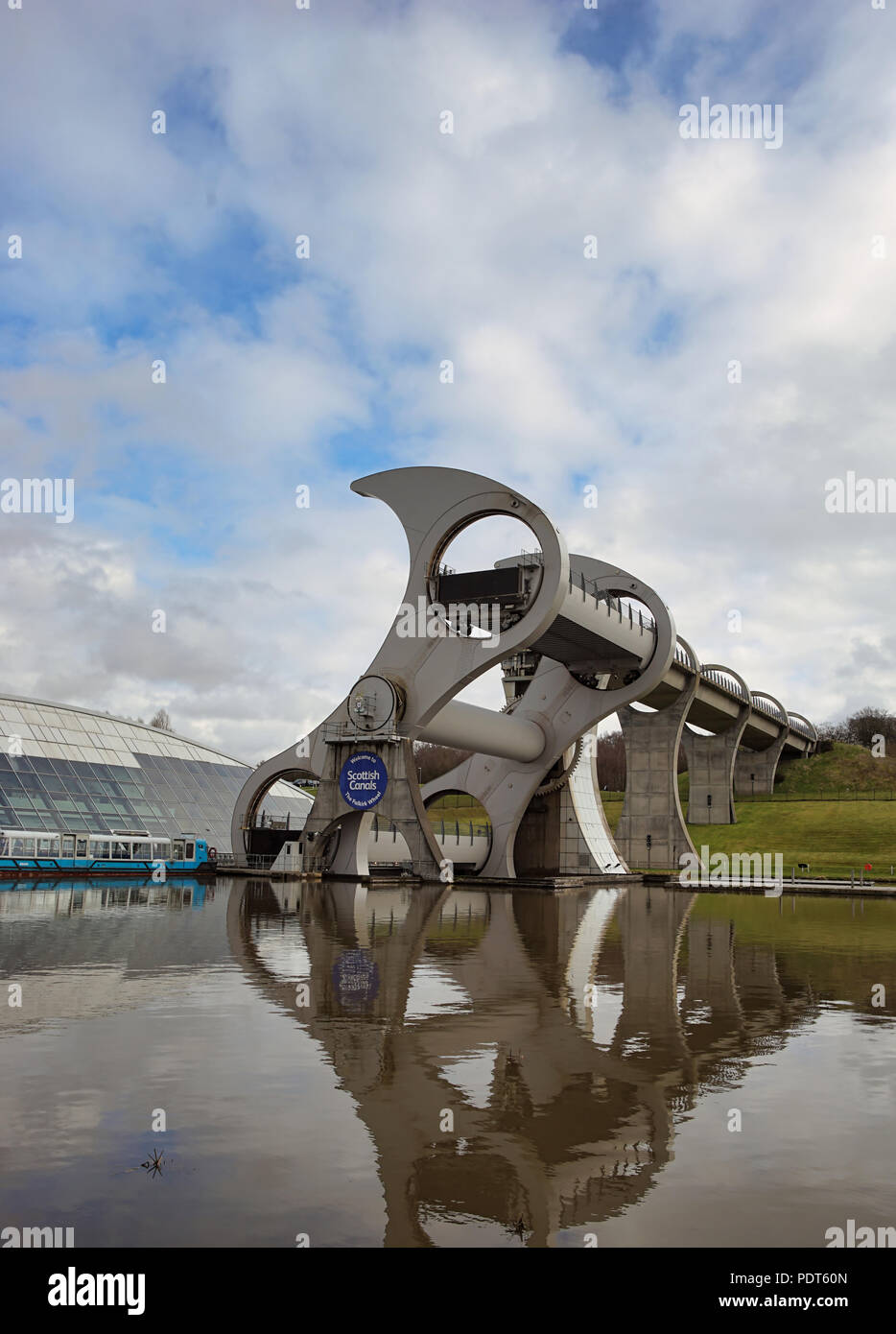 The Falkirk Wheel in the Central Lowland of Scotland near Stirling and ...