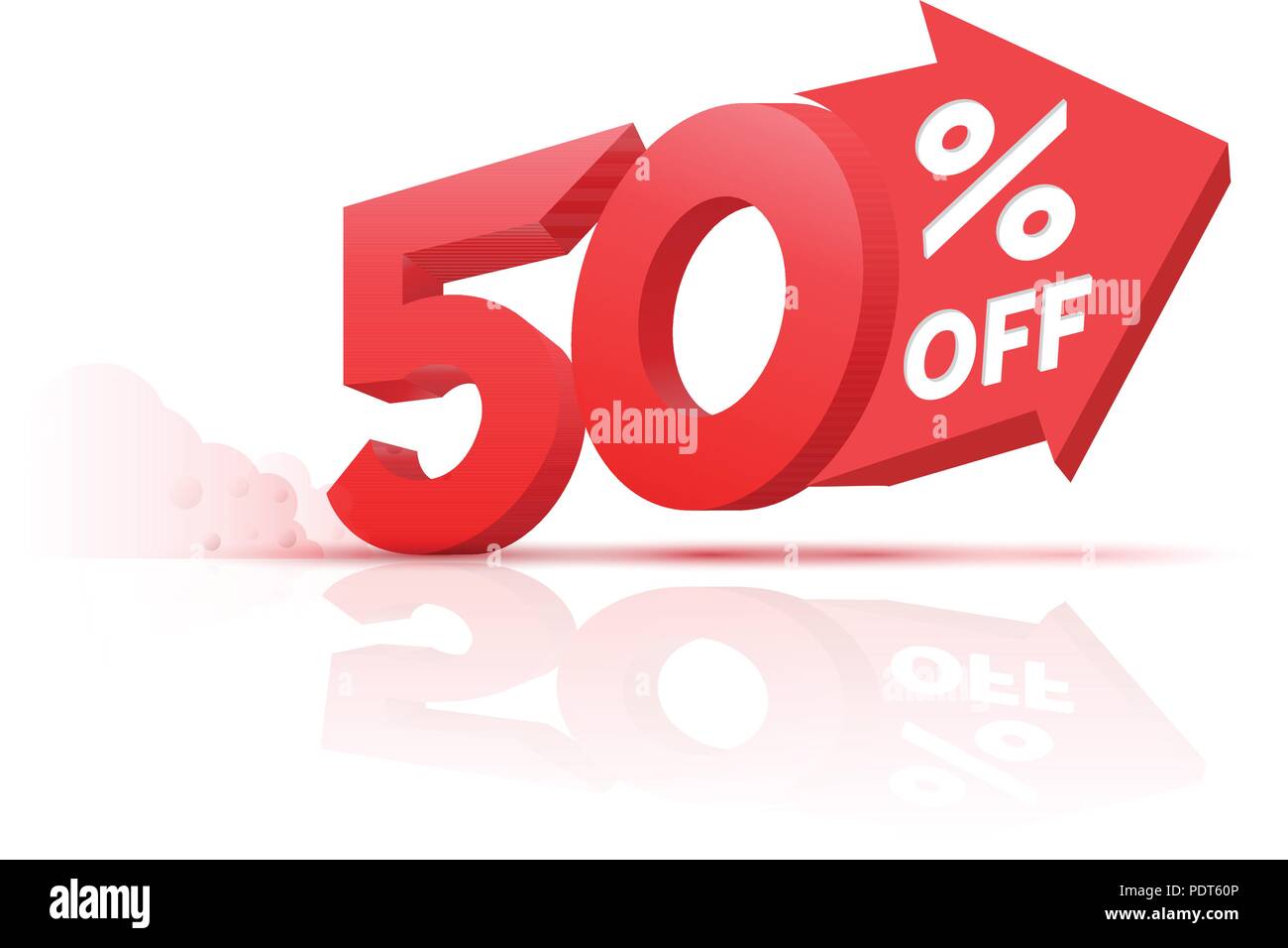 Number percent off with big arrow 3D style for sale banner promotion ...