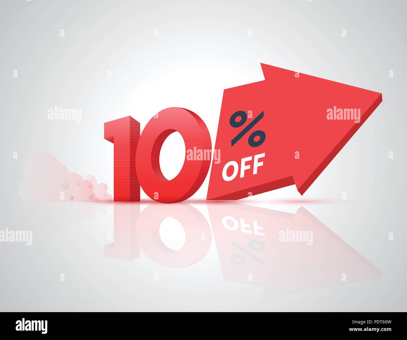 Number percent off with big arrow 3D style for sale banner promotion ...