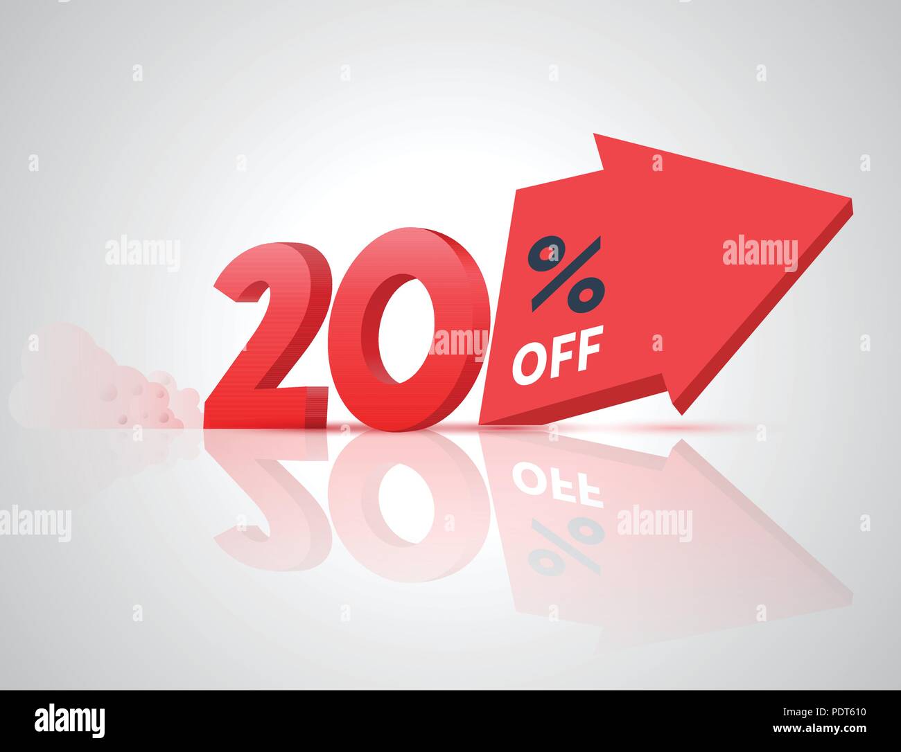 Number percent off with big arrow 3D style for sale banner promotion ...