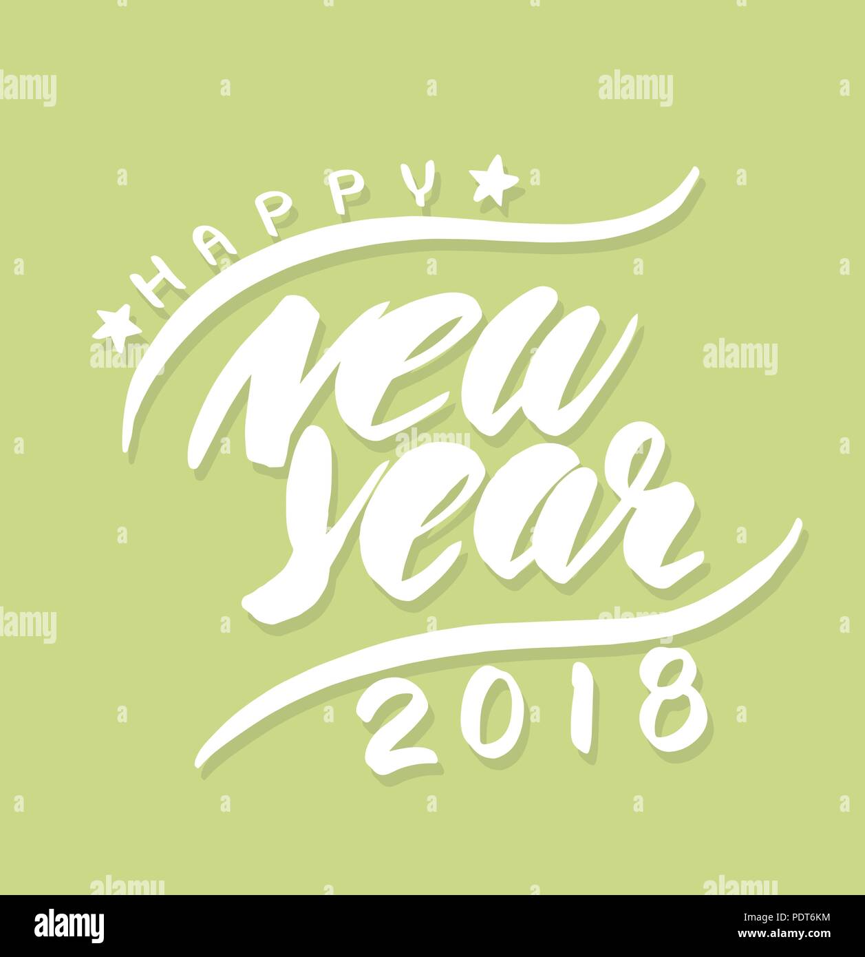Happy new year 2018 lettering. Vector illustration Stock Vector Image ...