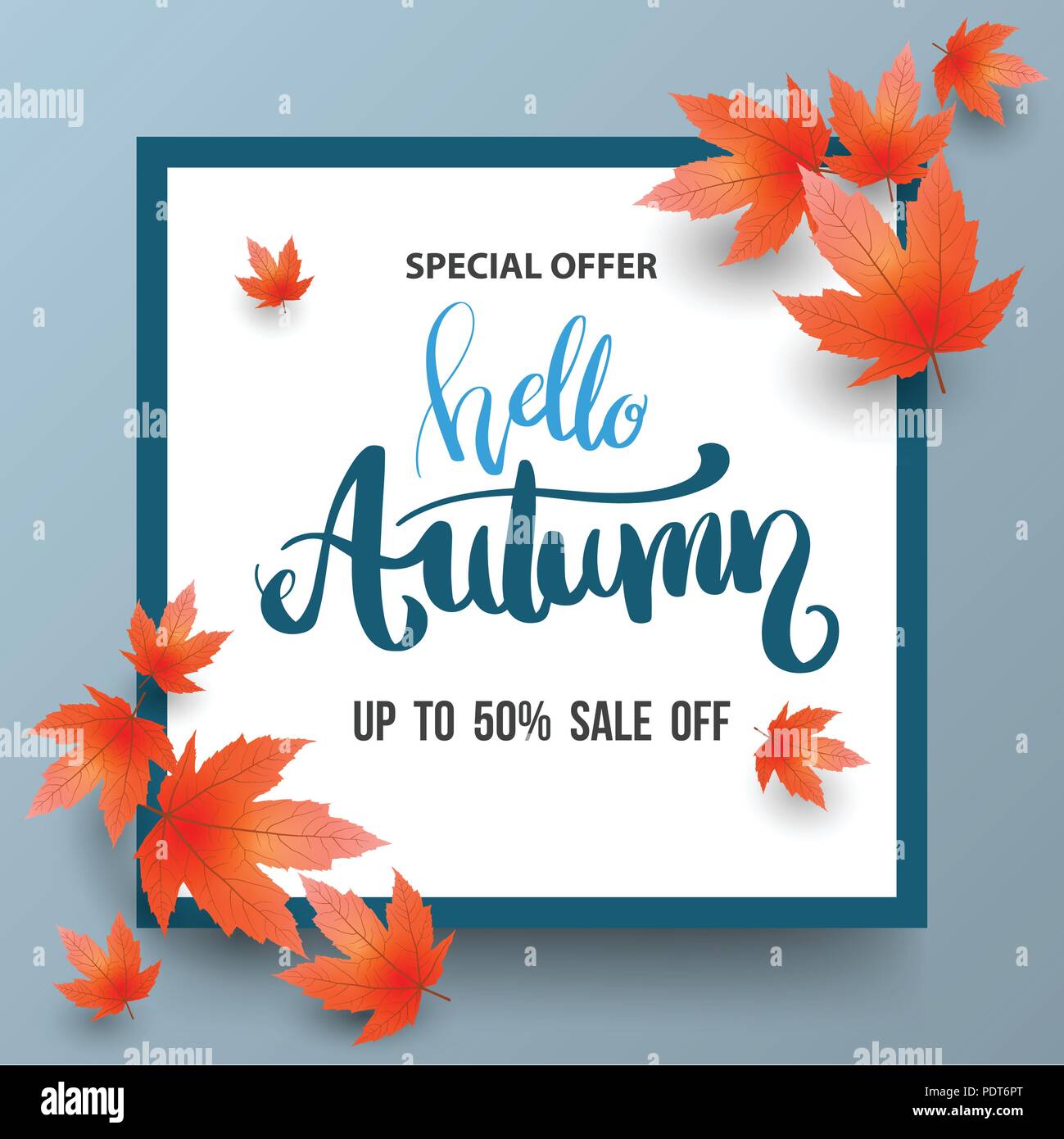 Autumn Sale banner with maples. Vector illustration Stock Vector Image ...