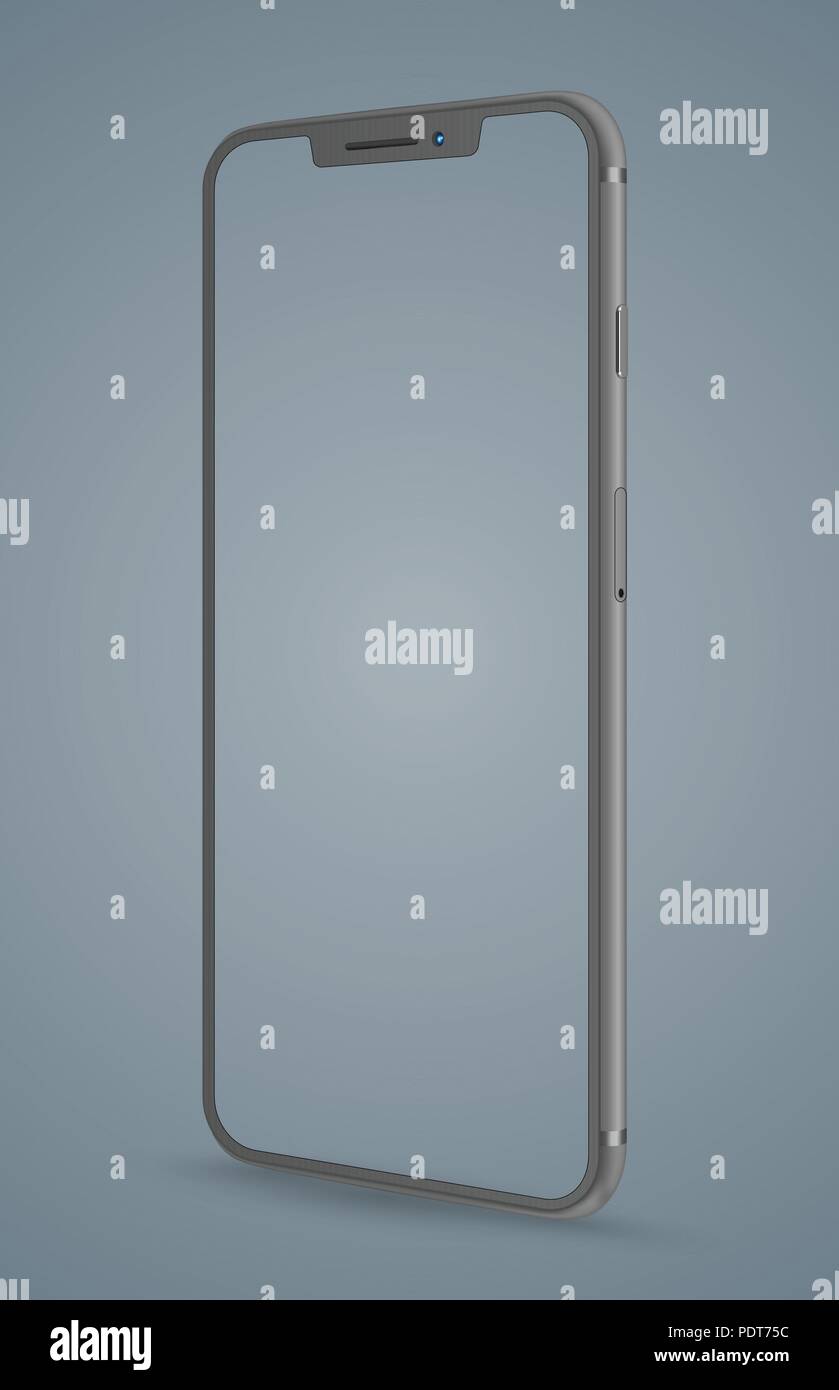 Smartphone mockup. Easy place image into screen smartphone with shiny ...