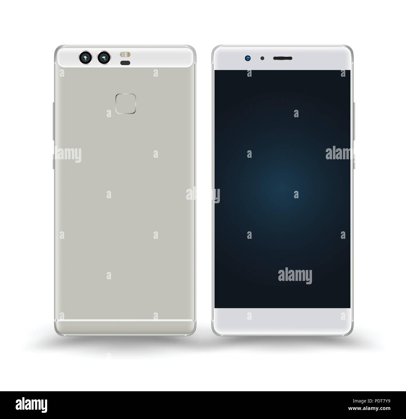 Smartphone mockup. Easy place image into screen smartphone with shiny ...