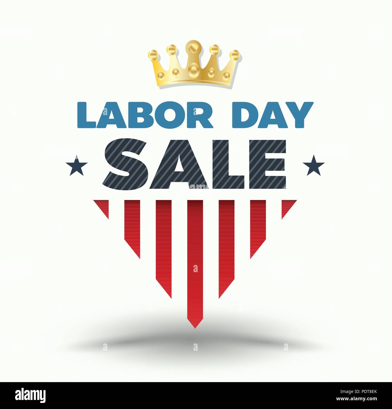 Labor day sale banner with gold crown. Vector illustration Stock Vector ...