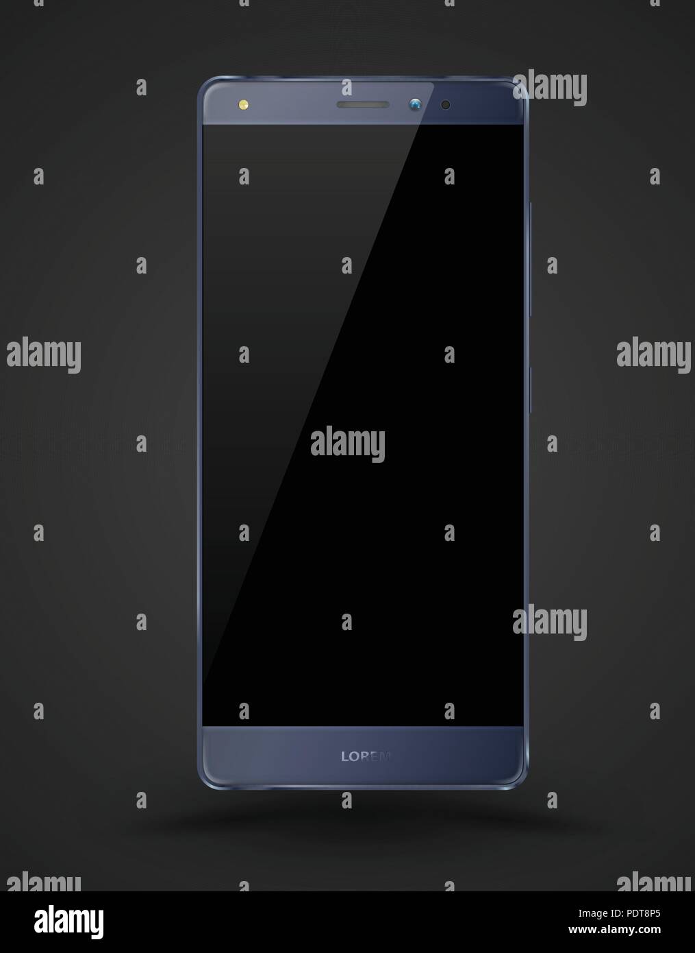 Smartphone mockup. Easy place image into screen smartphone with shiny ...