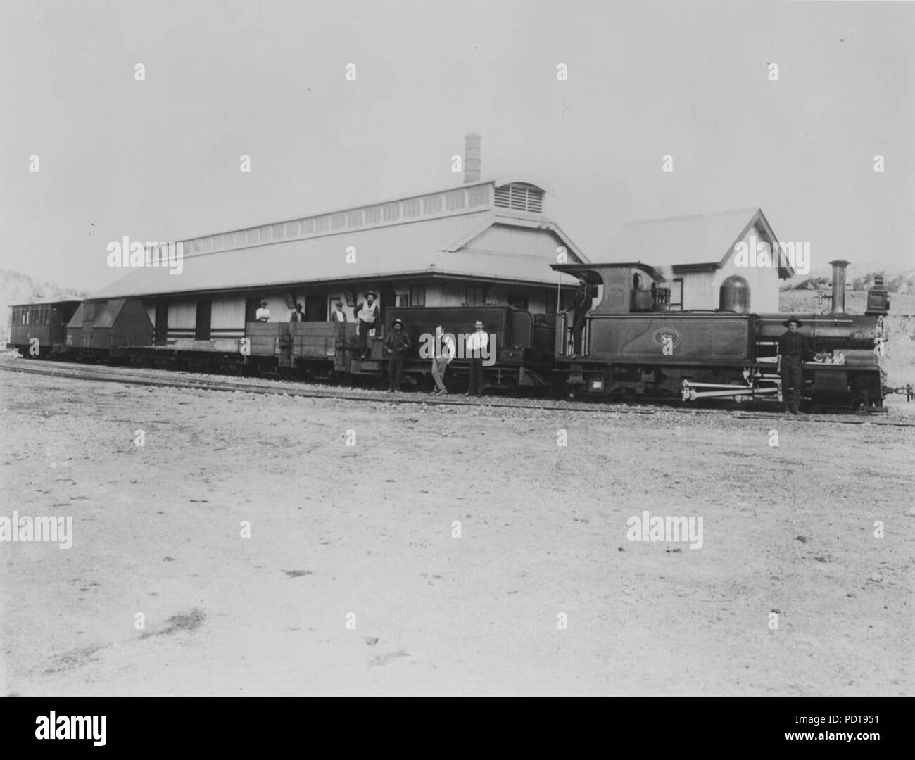 264 StateLibQld 1 390681 Steam locomotive at Irvinebank Railway Station ...
