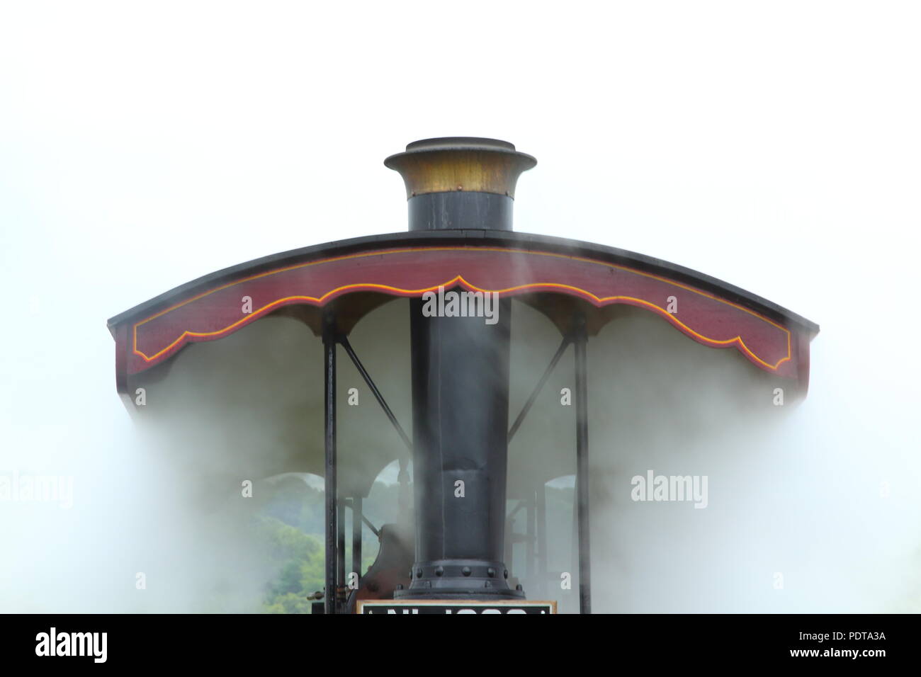 Steam pouring from a steam engine at Temple Newsam Steam Rally in Leeds ...