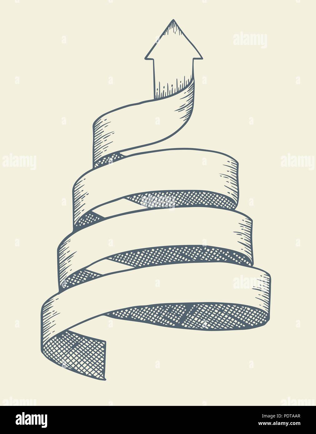 Arrow twist up drawing style. Vector illustration and can use for ...