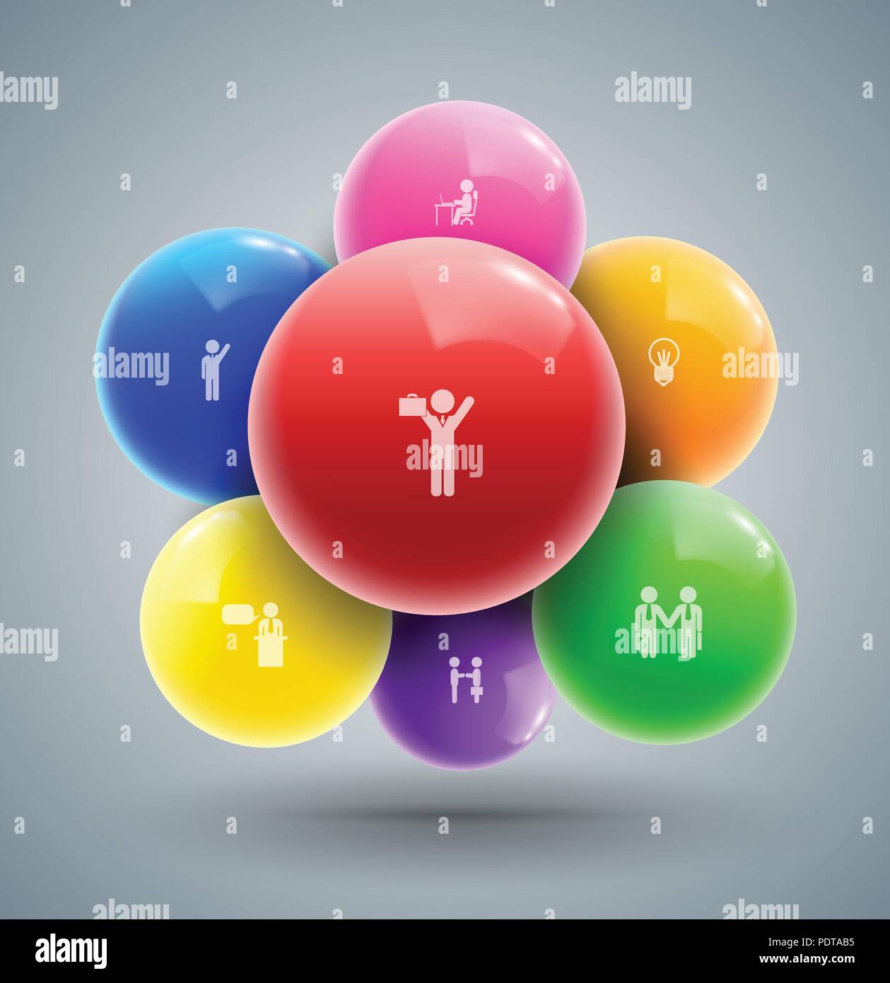 Balls with business man icons for business concept and advertising ...