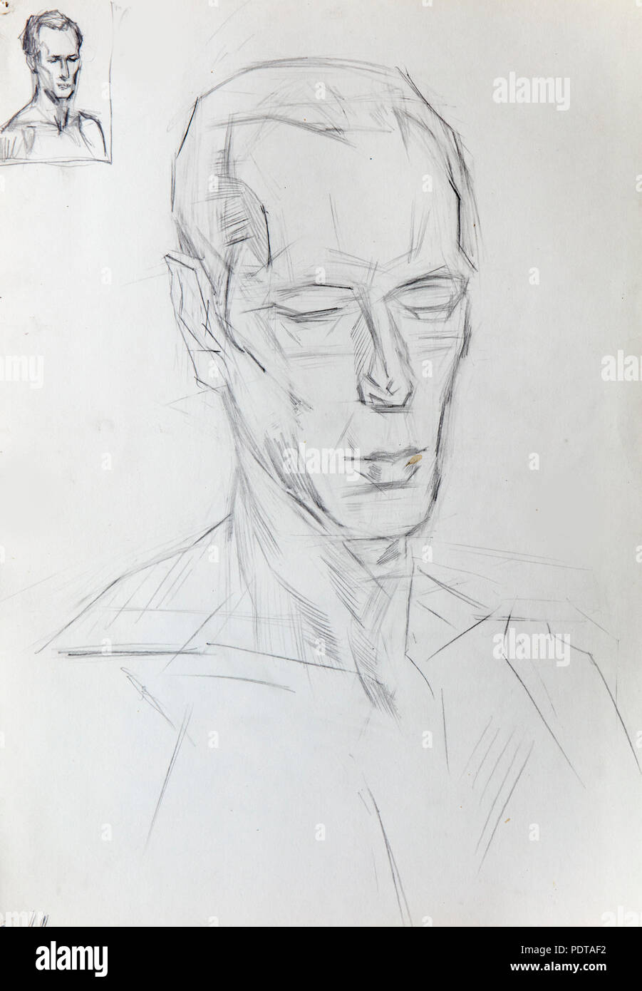 illustration drawing, sketch, portrait Stock Photo - Alamy