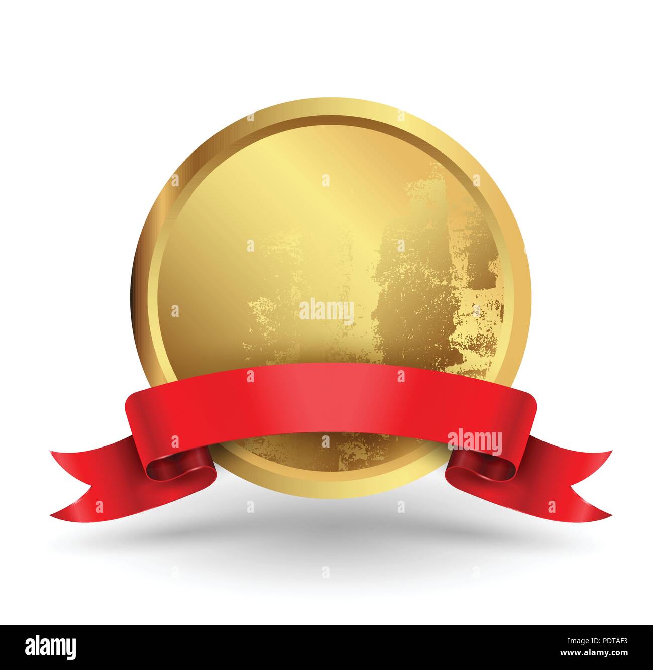 Badge circle with red ribbon. Vector illustration for sale banner ...