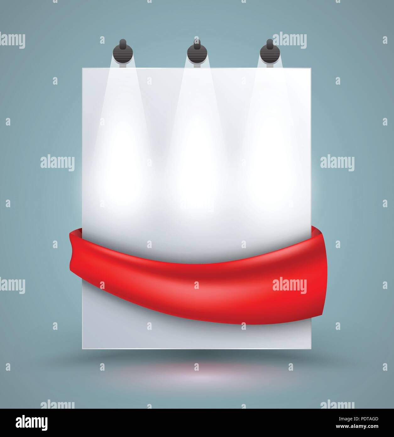 Exhibition banner with red strip. Vector illustration for background ...