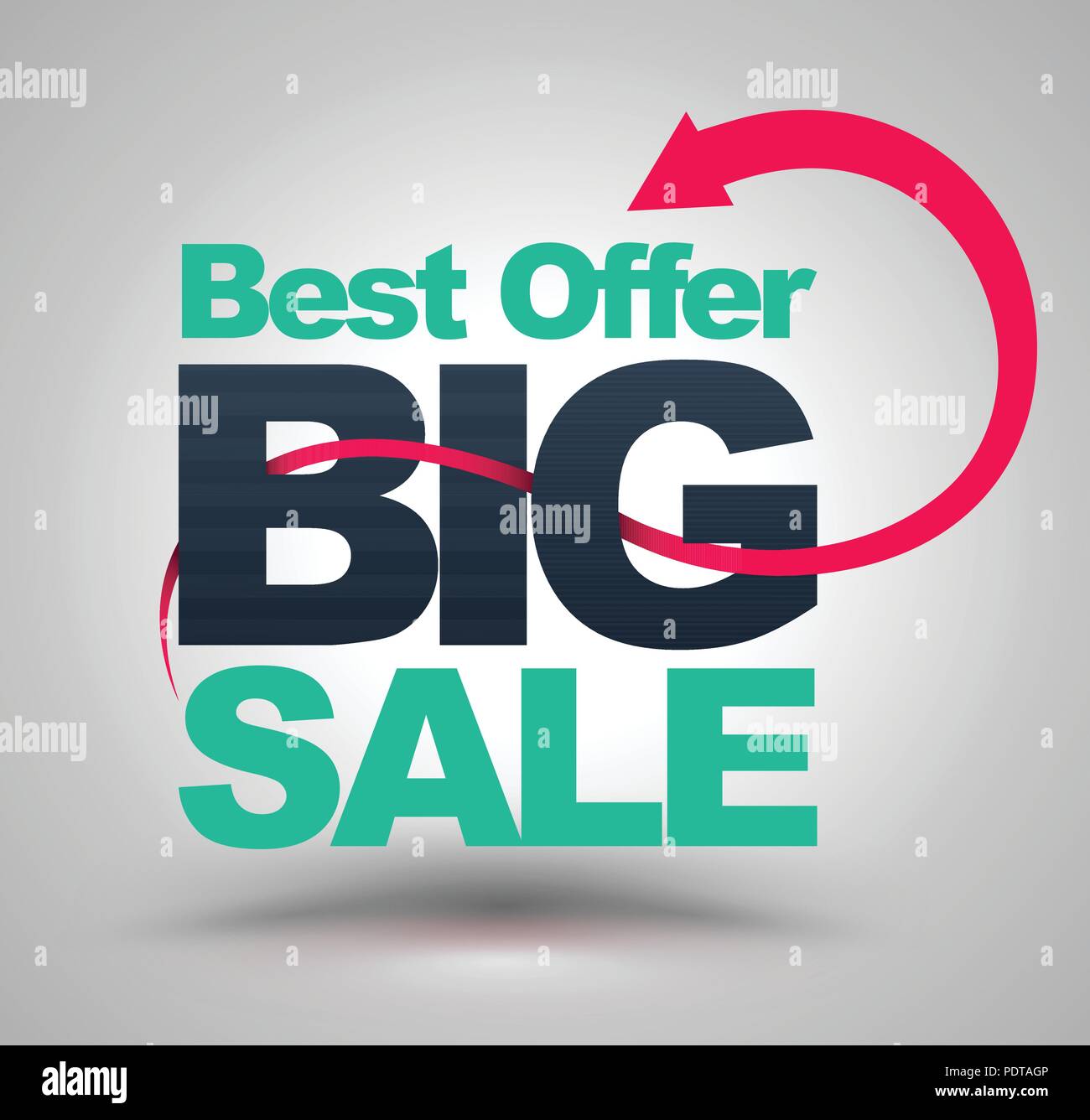 Best offer BIG SALE with red arrow vector banner concept illustration ...