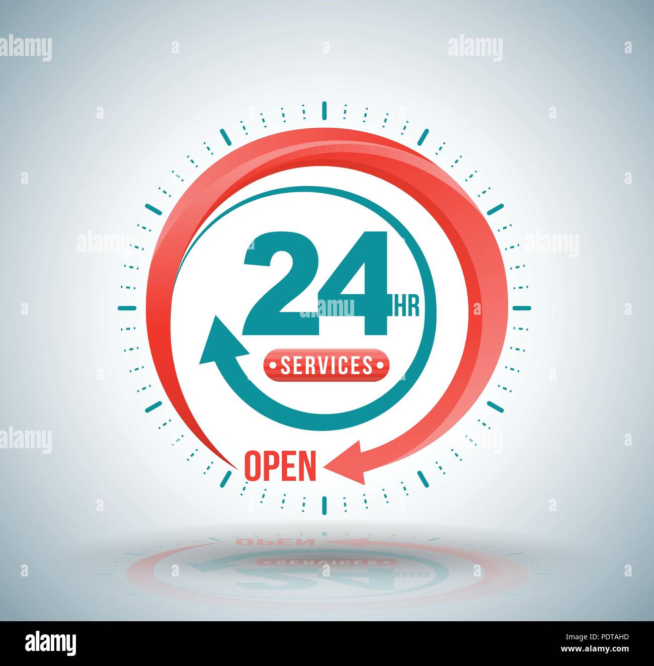 24 hours services banner. Vector illustration Stock Vector Image & Art ...