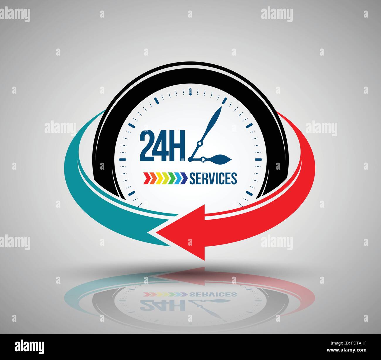 24 hours services banner. Vector illustration Stock Vector Image & Art ...