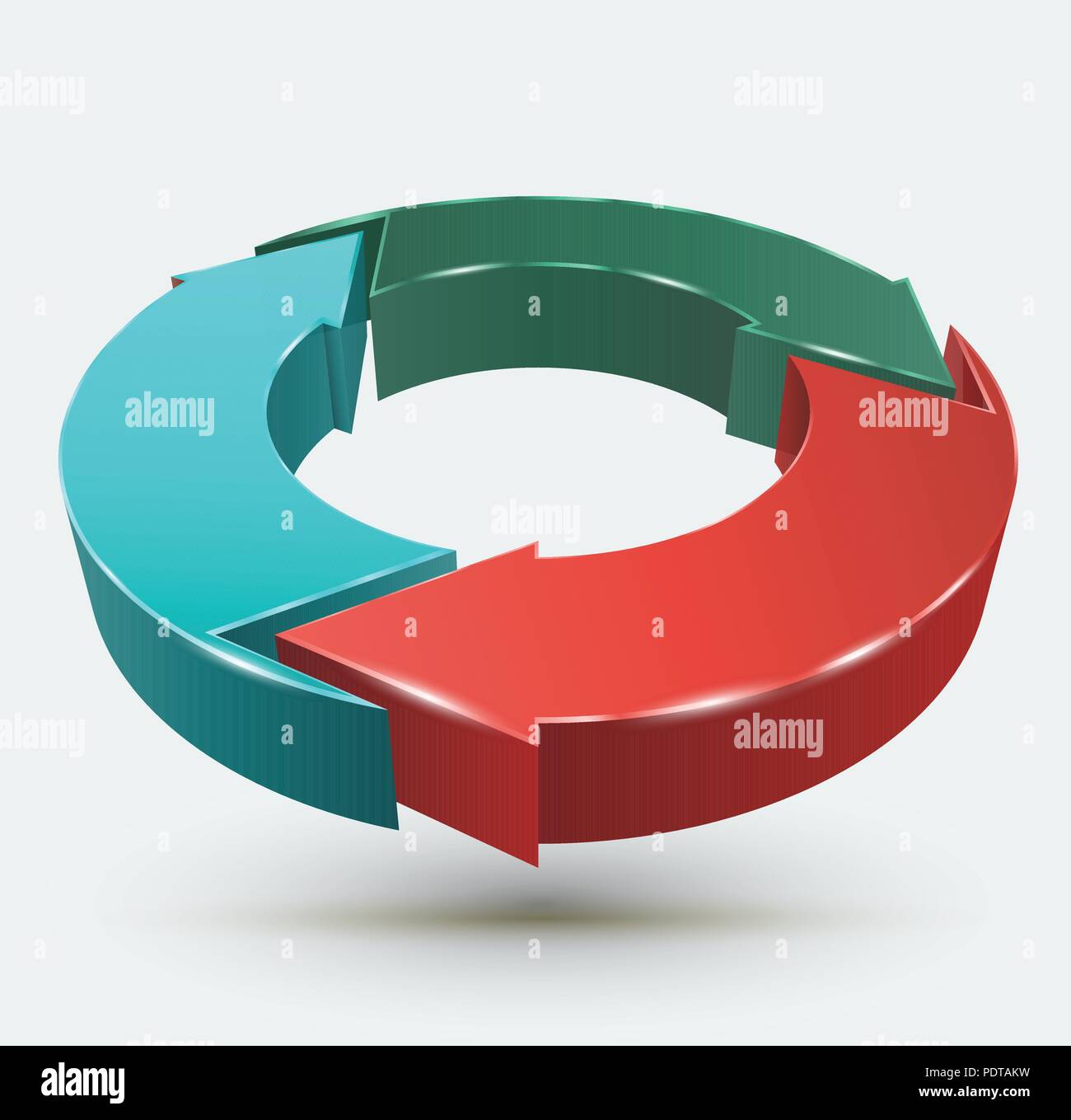 Three arrows circle 3D style. Vector illustration for rotation business ...