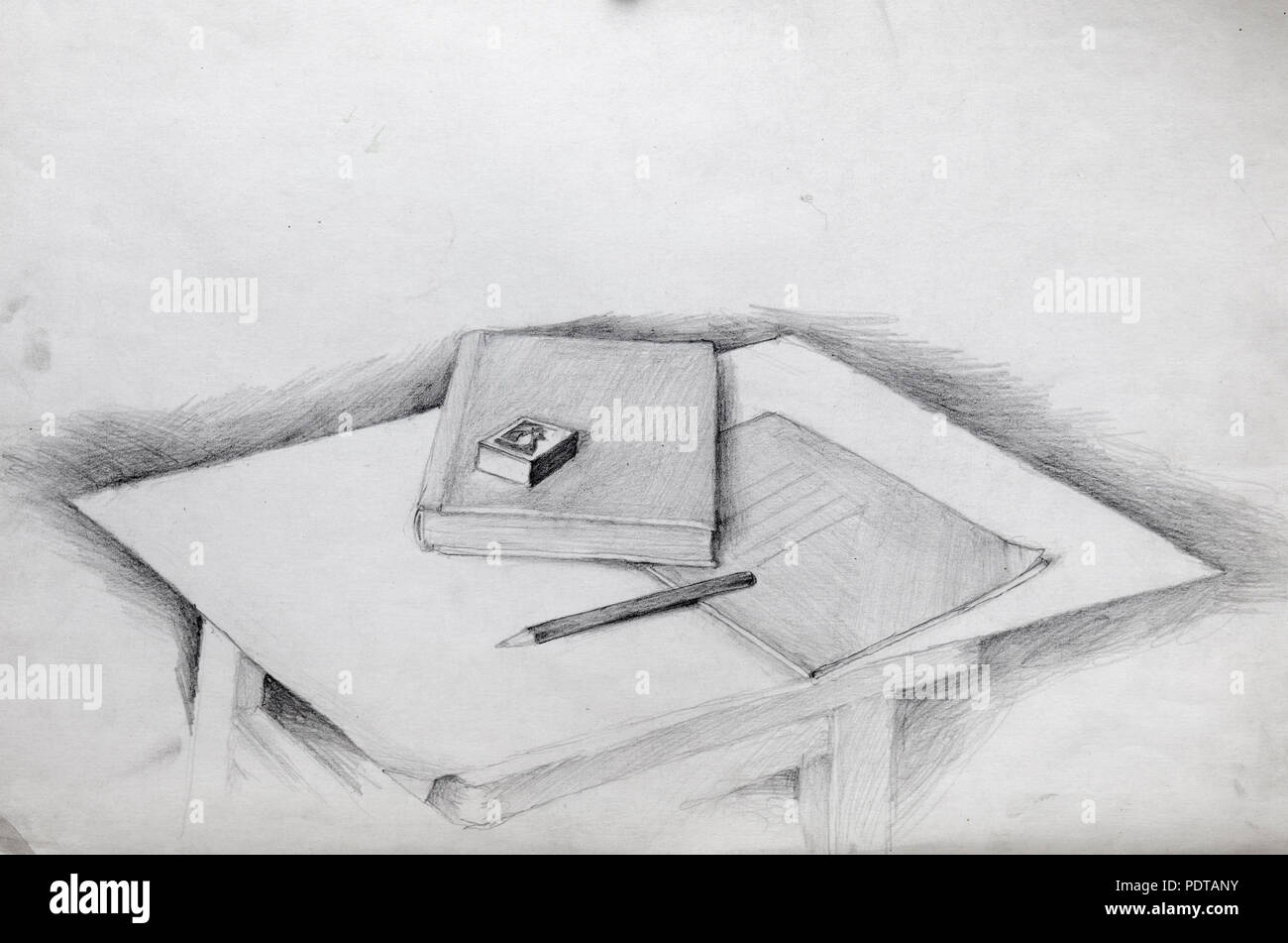 Pencil Drawing Of Table