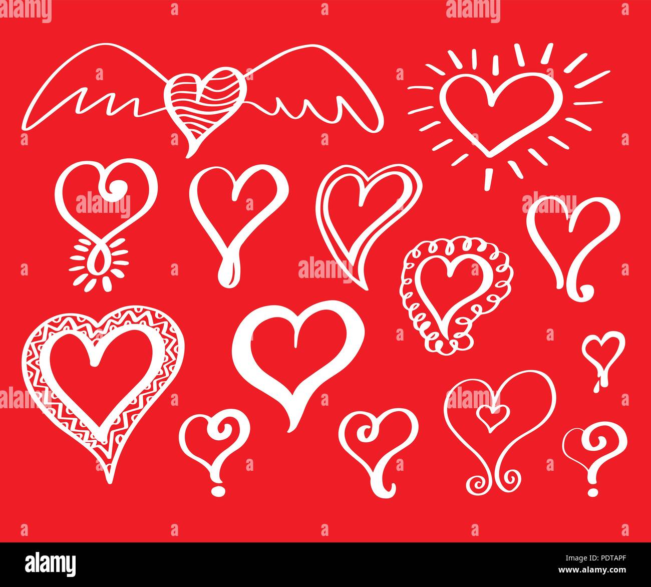 Set of doodle hearts Stock Vector Image & Art - Alamy