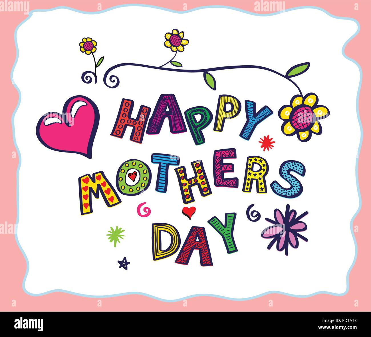 Hand Drawn card for Mother's Day. Vector illustration Stock Vector ...