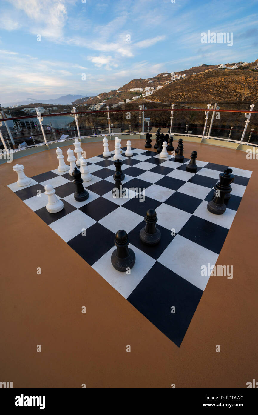 Large chess board queen elizabeth cruise liner hi-res stock photography ...