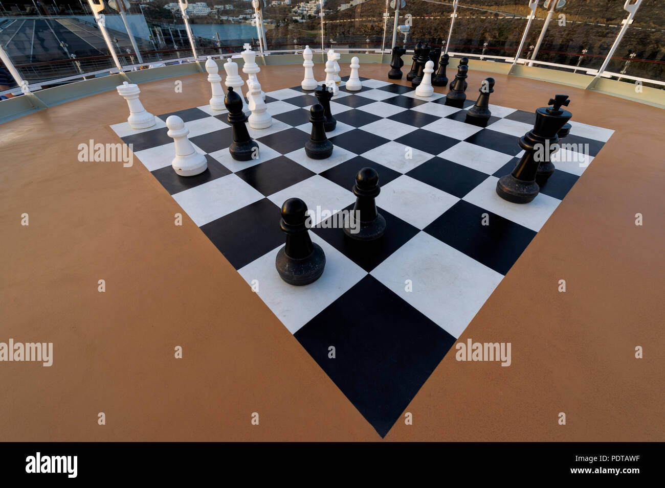 Large chess board queen elizabeth cruise liner hi-res stock photography ...