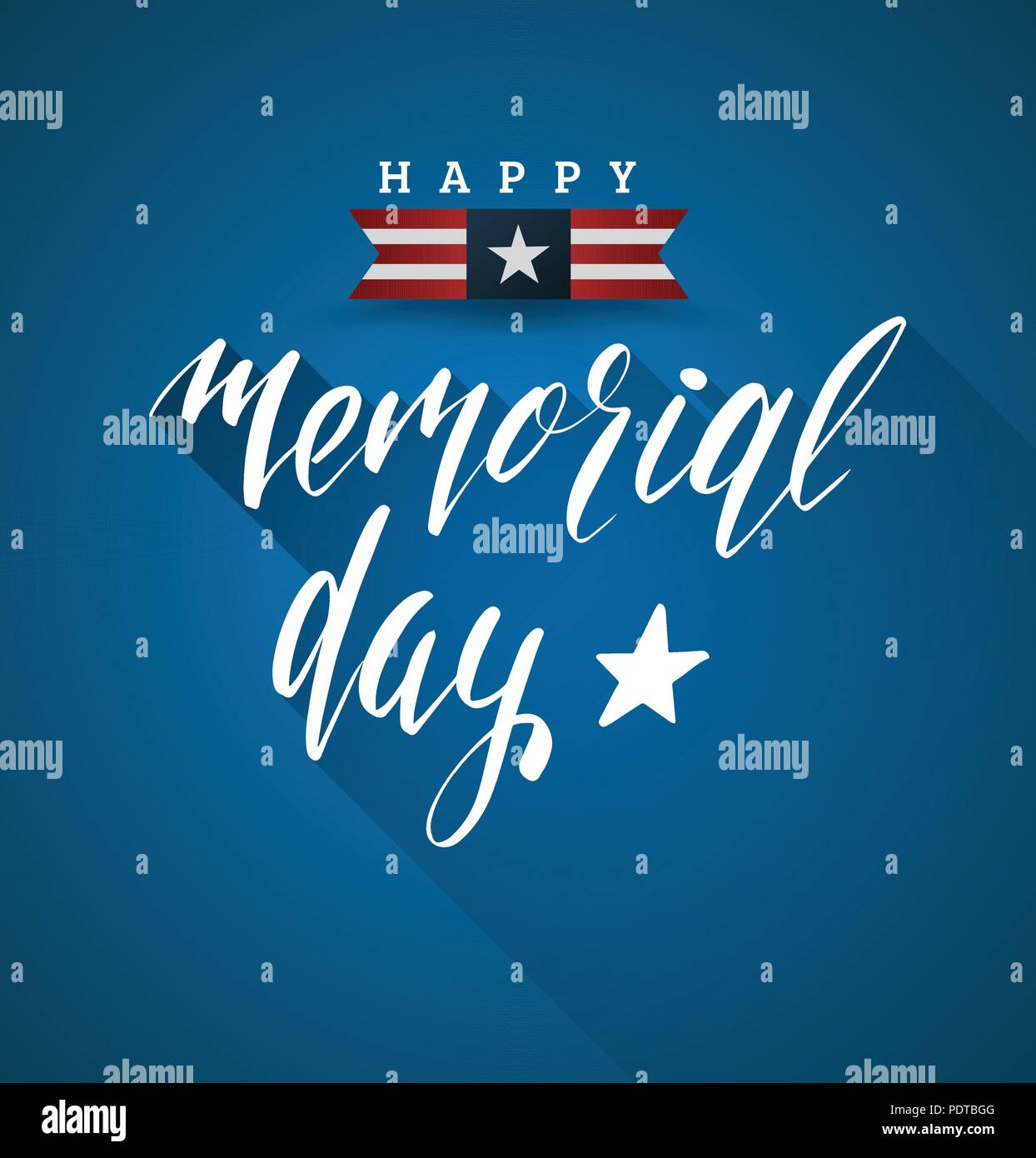 Happy Memorial Day lettering. Vector illustration Stock Vector Image ...