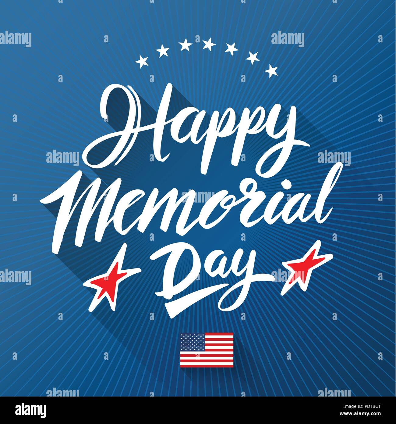 Happy Memorial Day lettering. Vector illustration Stock Vector Image ...