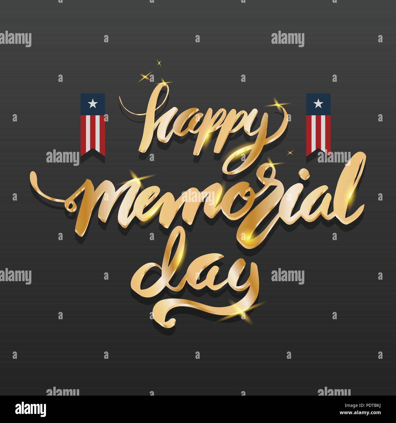 Happy Memorial Day lettering. Vector illustration Stock Vector Image ...