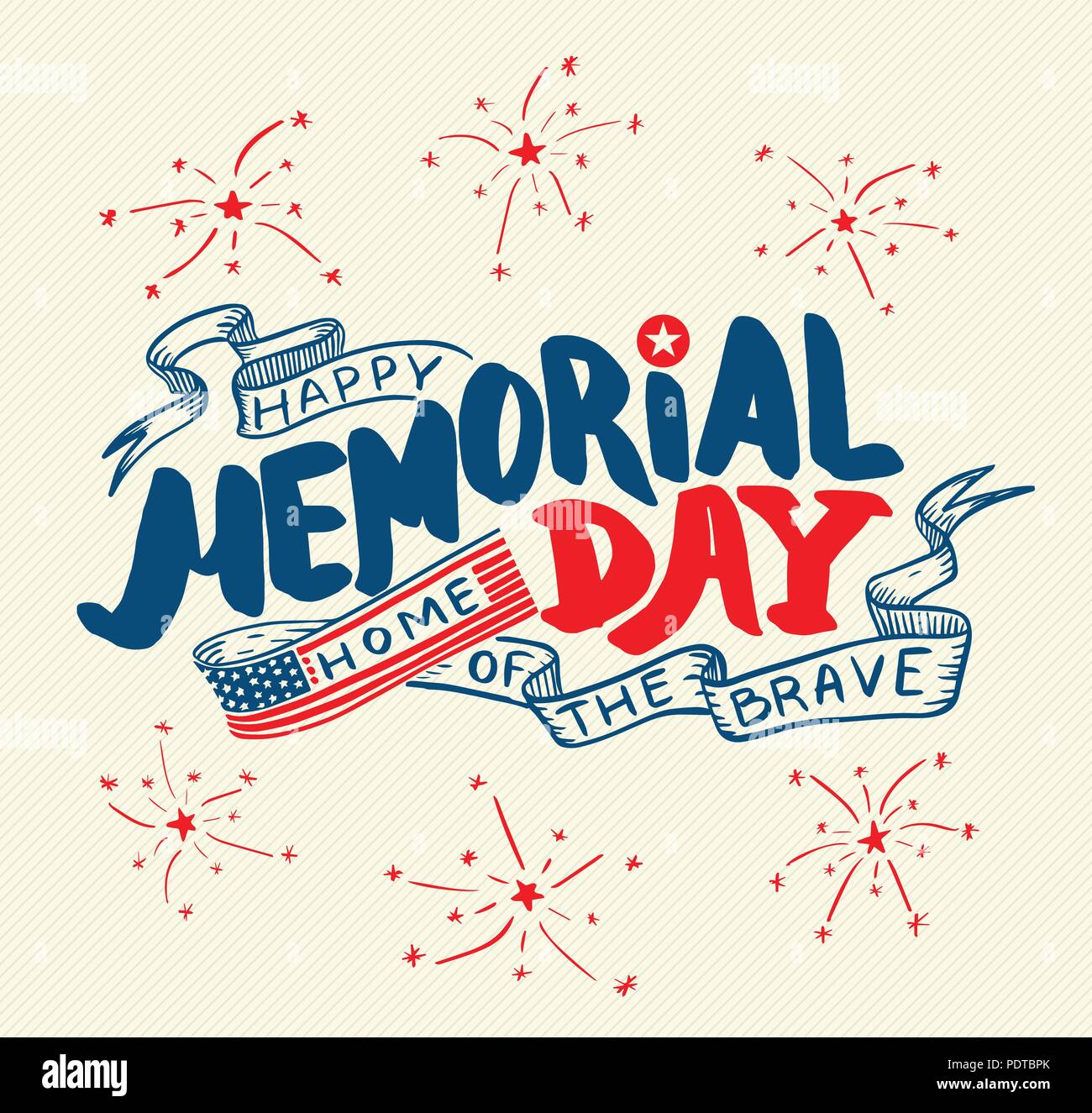 Happy Memorial Day lettering. Vector illustration Stock Vector Image ...