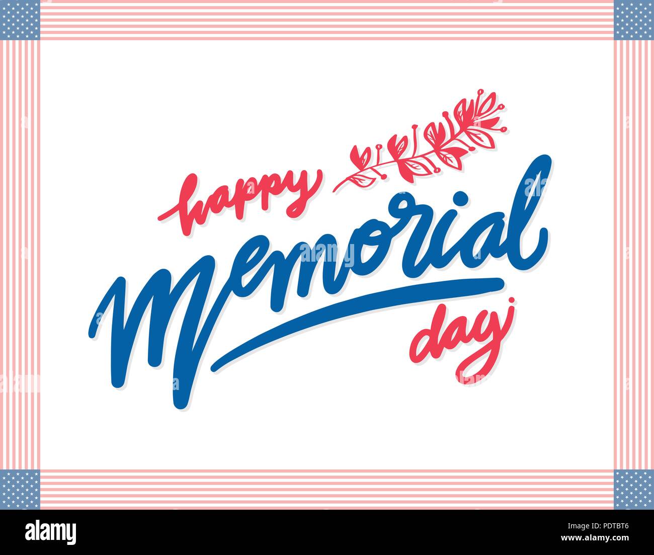 Happy Memorial Day lettering. Vector illustration Stock Vector Image ...