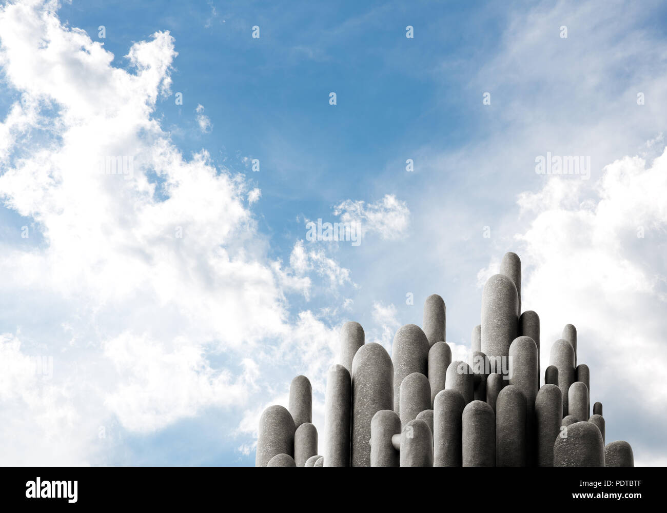 Multiple stone columns with breathtaking landscape Stock Photo - Alamy
