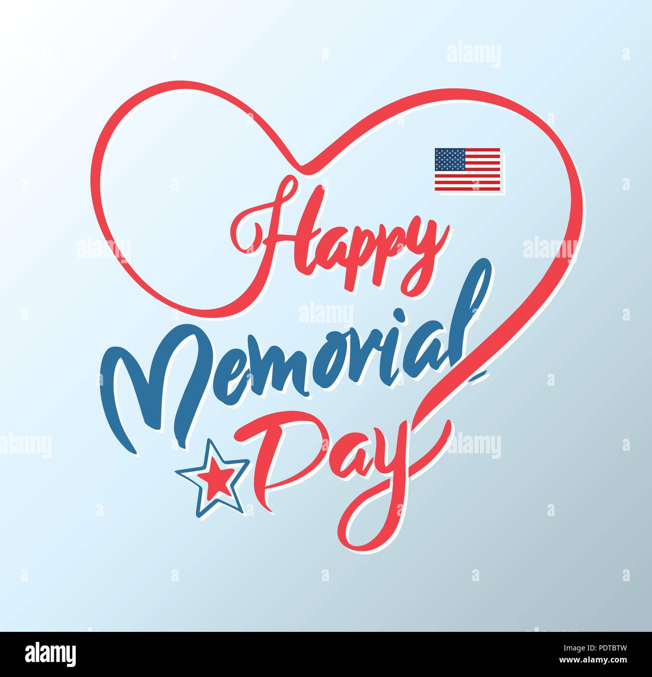 Happy Memorial Day lettering. Vector illustration Stock Vector Image ...