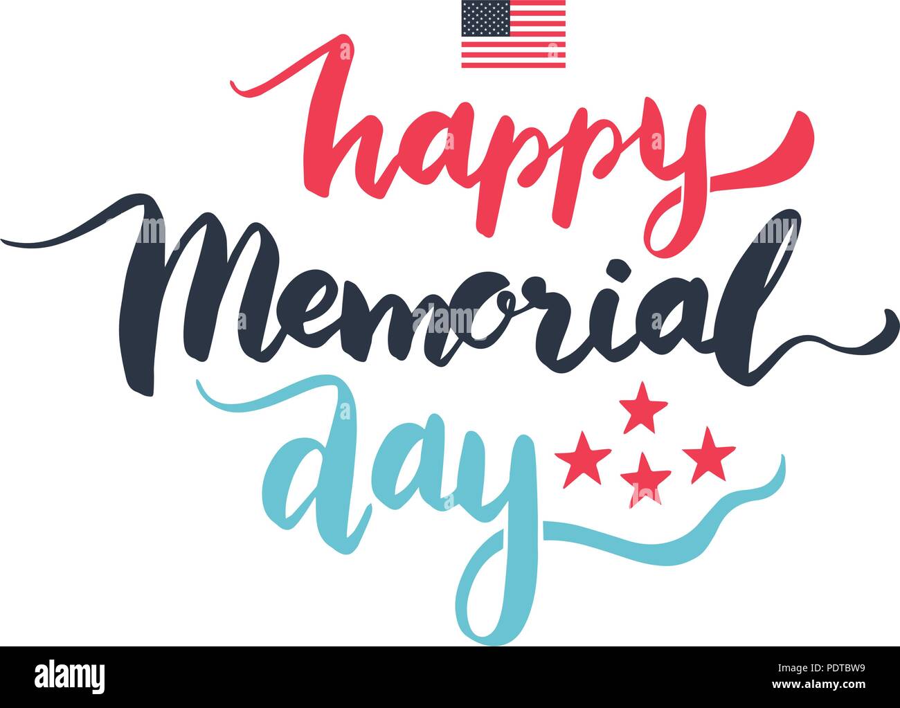 Happy Memorial Day lettering. Vector illustration Stock Vector Image ...