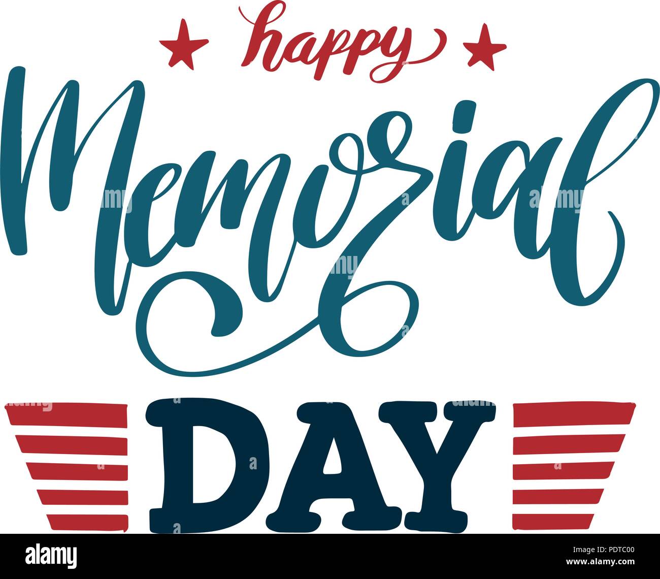 Happy Memorial Day lettering. Vector illustration Stock Vector Image ...