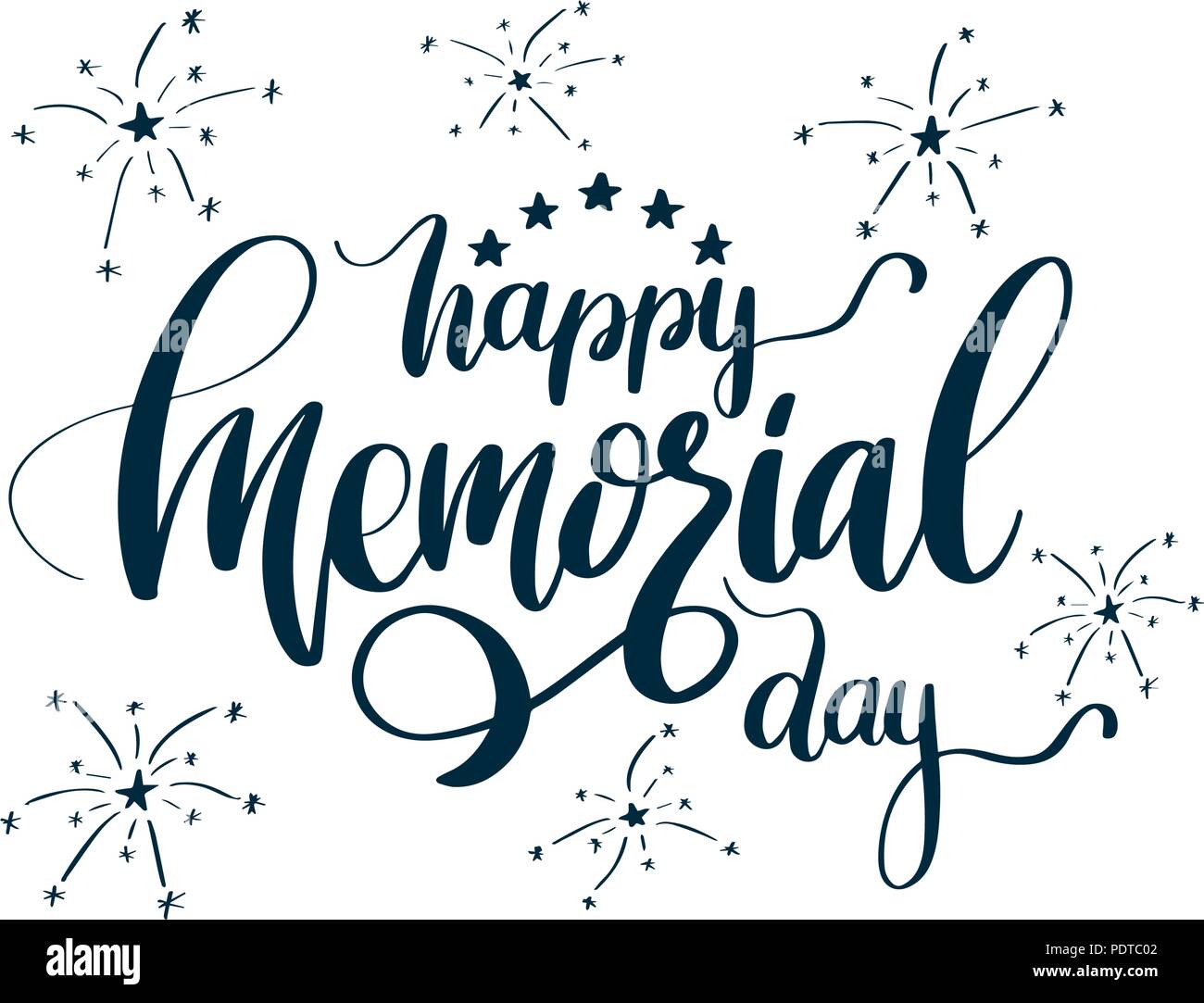 Happy Memorial Day lettering. Vector illustration Stock Vector Image ...