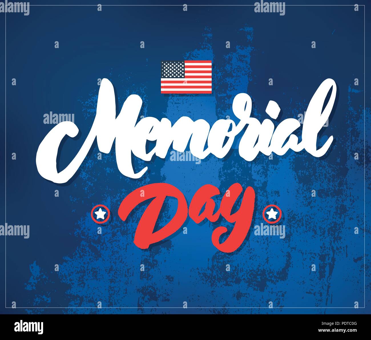 Happy Memorial Day lettering. Vector illustration Stock Vector Image ...