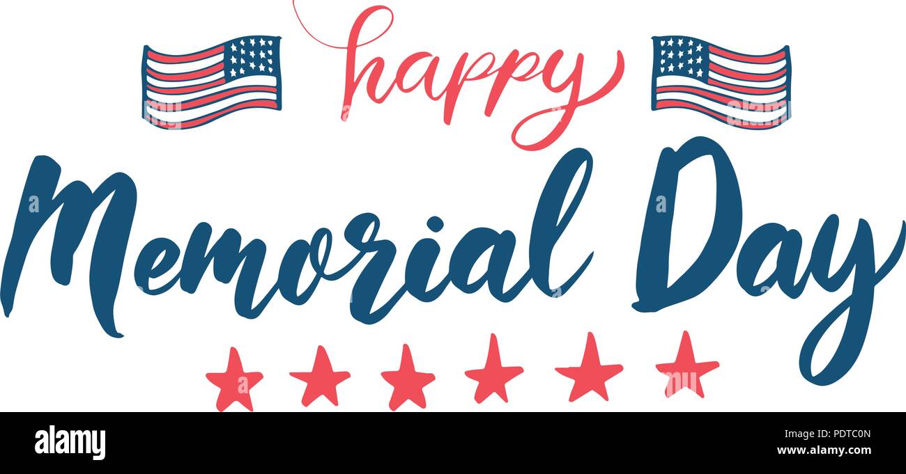 Happy Memorial Day lettering. Vector illustration Stock Vector Image ...