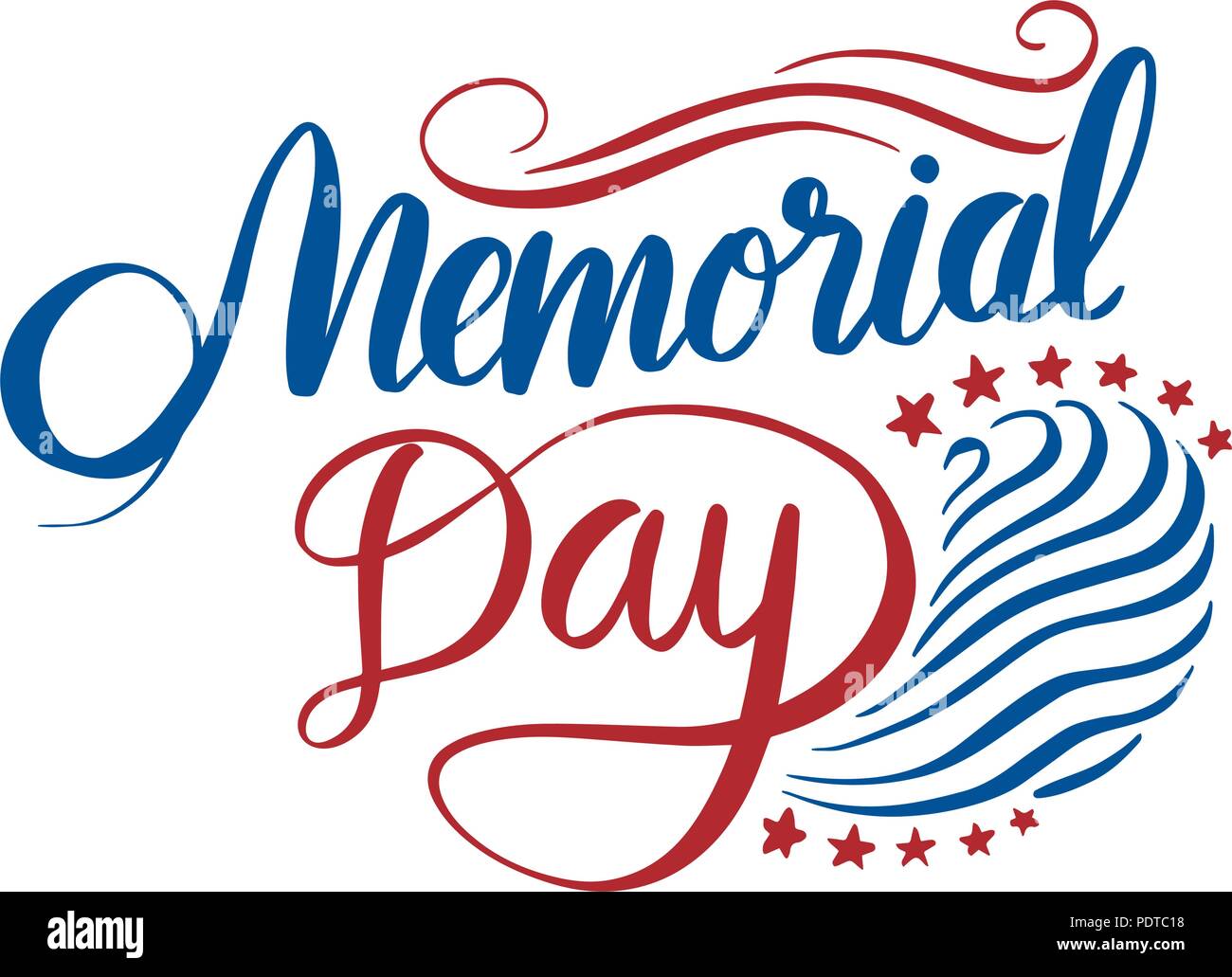 Happy Memorial Day lettering. Vector illustration Stock Vector Image ...