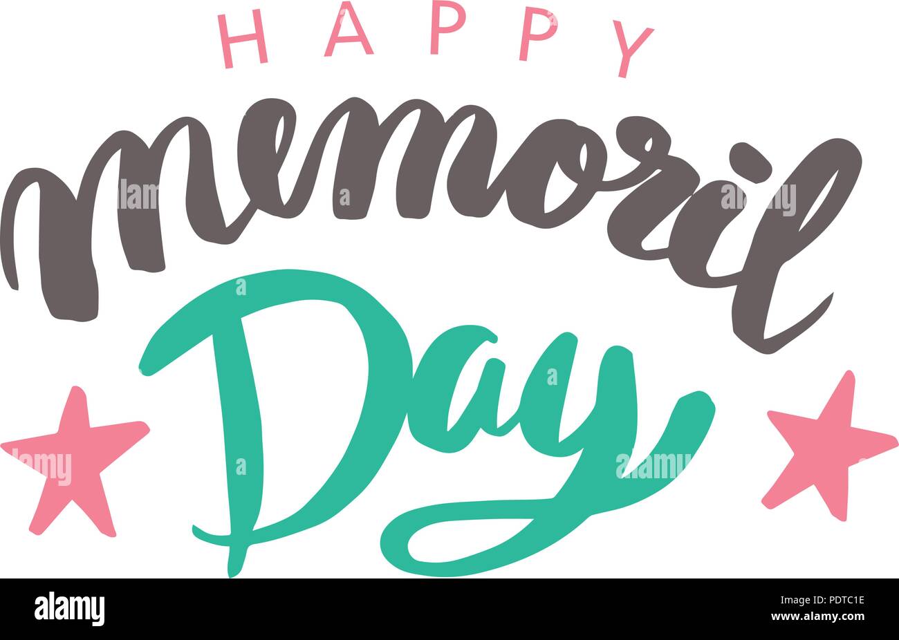 Happy Memorial Day lettering. Vector illustration Stock Vector Image ...